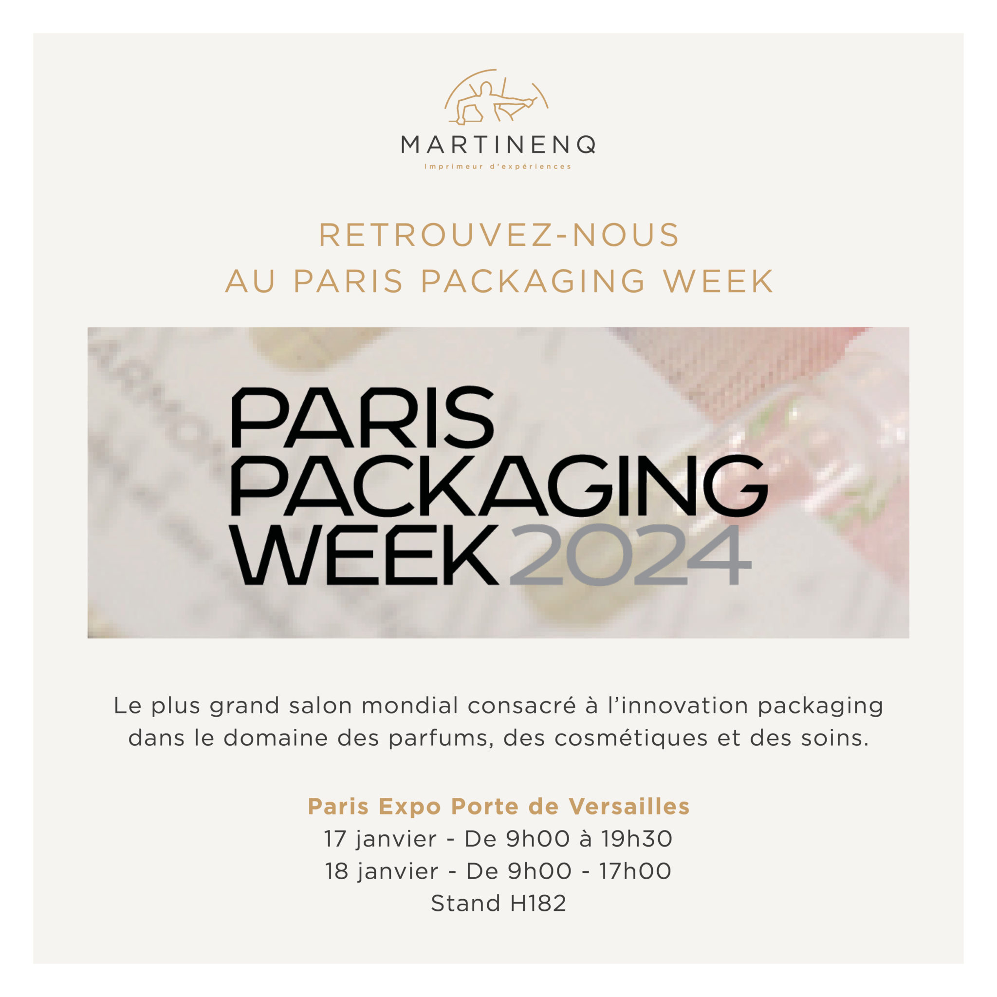 Retrouvez-nous au Paris Packaging Week 2024 - Martinenq